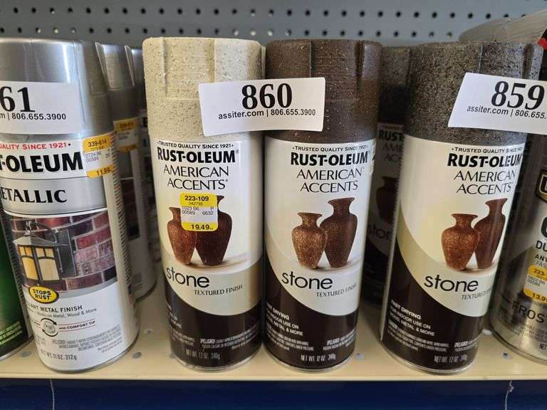(5) 12oz. Rust-Oleum Stone Texture Finish - Assiter Auctioneers