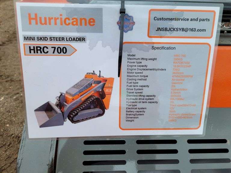 2024 HRC700 Hurricane Mini Skid Steer - Assiter Auctioneers