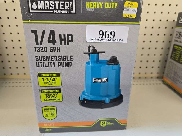 Master Plumber Heavy Duty 1320GPH Submersible Utility Pump - Assiter ...