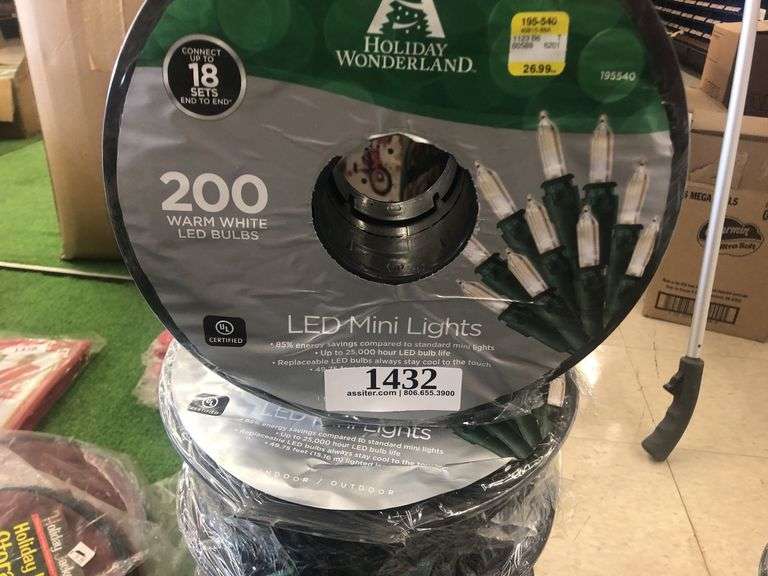 (6) Holiday Wonderland 200 Cool White Mini Lights - Assiter Auctioneers