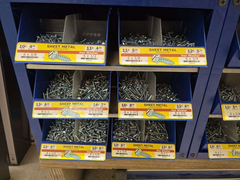 (3) Stacked Bins Self Drilling Screws, Hex Lag Screws, & Sheet Metal ...