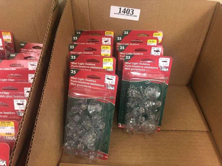 (9) 25 pack Mini Light Holders - Assiter Auctioneers