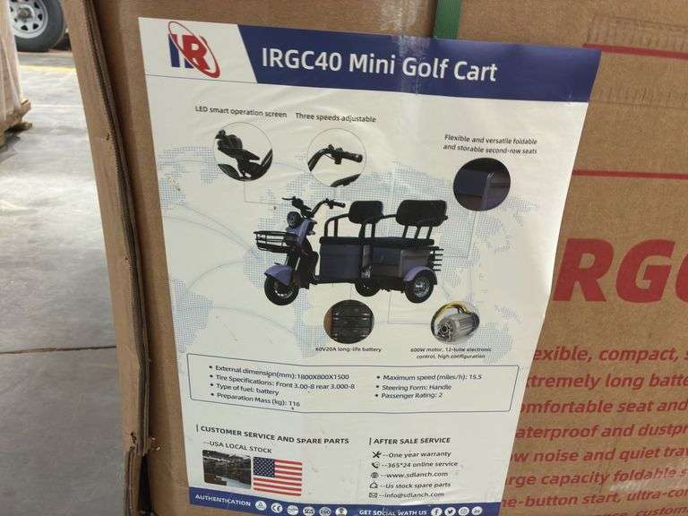 2025 IRGC40 Mini Golf Cart - Assiter Auctioneers