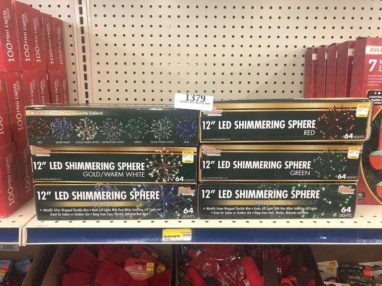 (6) Holiday Bright Lights 12" LED Shimmering Sphere 64 lights - Assiter ...