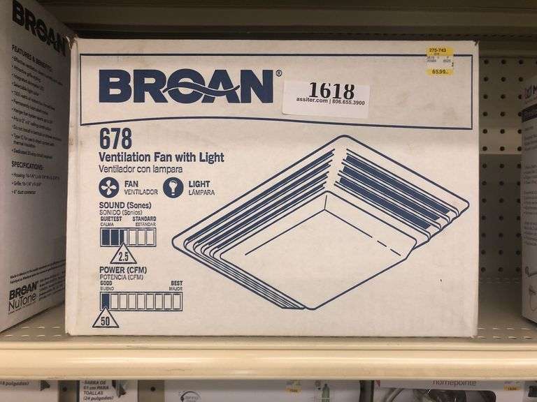 Broan Ventilation Fan & Light 678 - Assiter Auctioneers