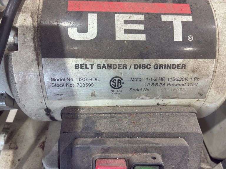 Jet JSG-6DC Belt Sander/ Disc Grinder - Assiter Auctioneers