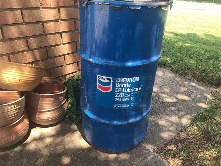 120lb Chevron Oil Drum - Assiter Auctioneers