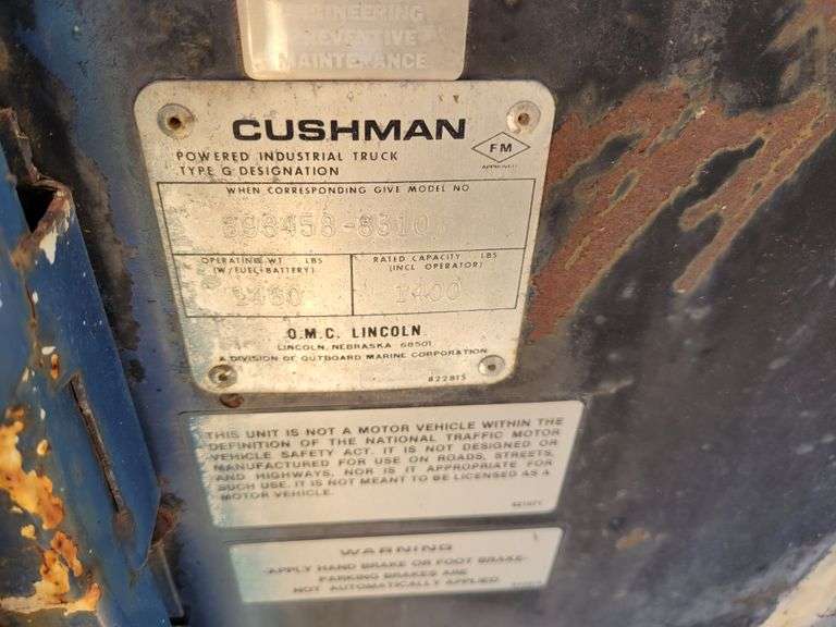 Cushman Industrial Truck Van Type G - Assiter Auctioneers