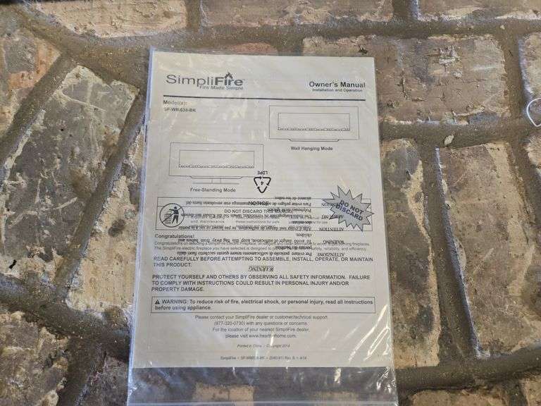 Dimplex 30" Electric FireBox With Purifire - Assiter Auctioneers