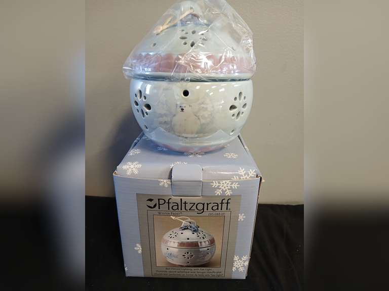 New Pfaltzgraff winter frost ball pierced lighting tea light - Bidaste ...