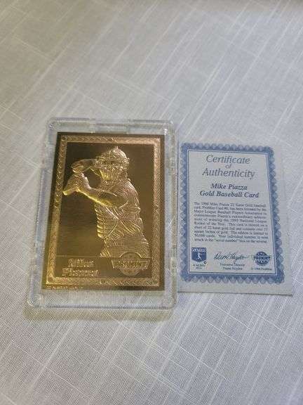 Certificate of Authenticity Mike Piazza Gold baseball card - Advantage ...