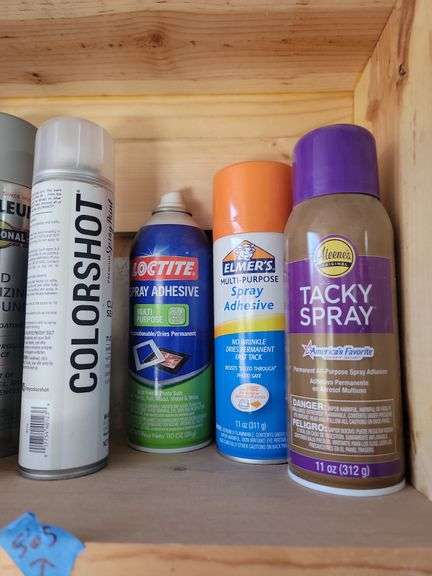 Tacky spray red adhesive and marking paint - Advantage Auction