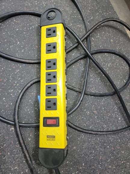 Black and yellow power strip - Advantage Auction