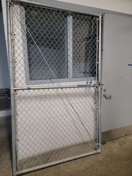 8 ft tall cage with gate approximately 15x12 ft, disassembled ...