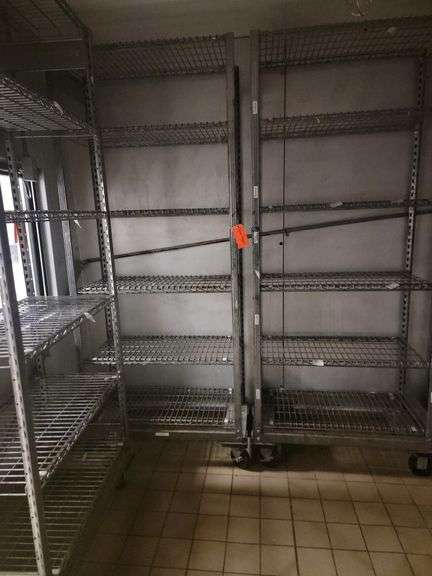 4 metal racks, inside cooler - Advantage Auction