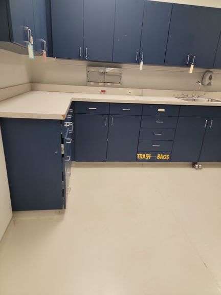 Lower cabinet section with four sinks, lower cabinets only, will need ...