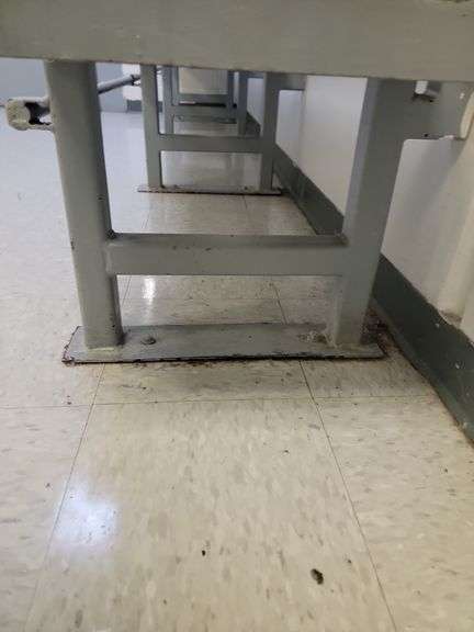 11 foot metal bench bolted to the floor, purchaser will need to remove ...