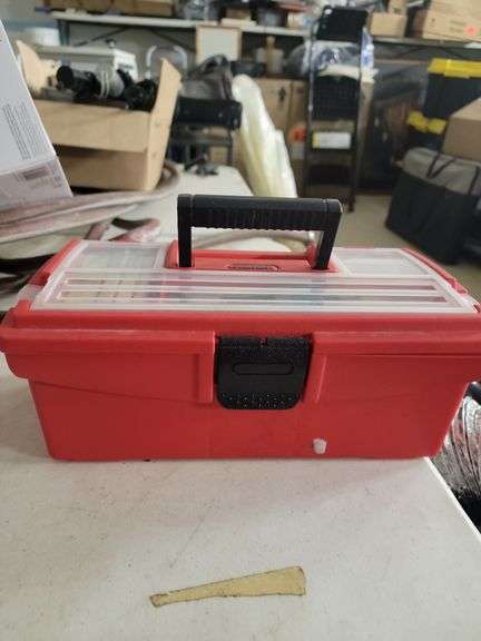 Red Keter tool box with contents - Advantage Auction