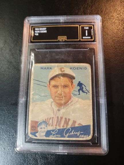 1934 Goudey Mark Koenig , #506, graded 1 GMA - Advantage Auction