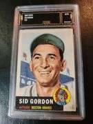 1953 Topps Sid Gordon, #117, graded AUTH GMA - Advantage Auction