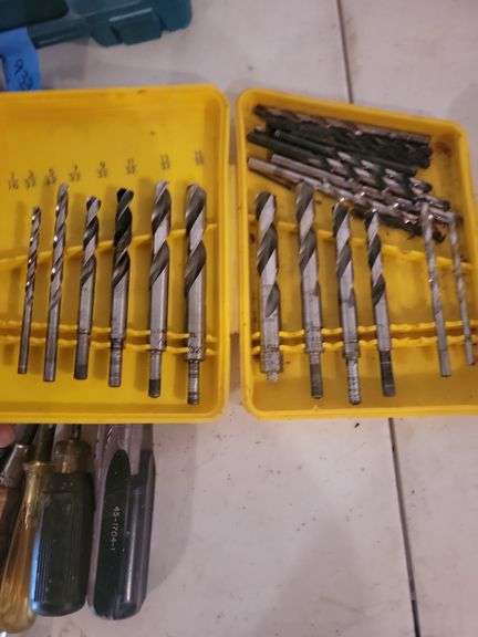 Yellow box of drill bits - Advantage Auction