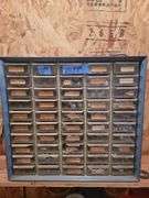 Blue organizer box with assorted fasteners - Advantage Auction