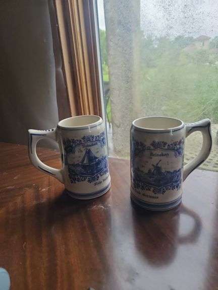 Two Heinken blue Delfs Hand painted made in Holland - Advantage Auction