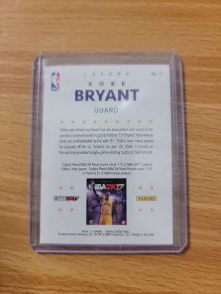 Kobe Bryant NBA Hoops card - Advantage Auction