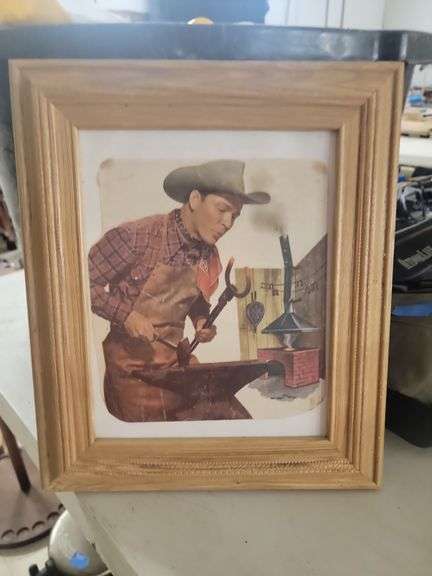 Framed Roy Roger's picture in frame - Advantage Auction