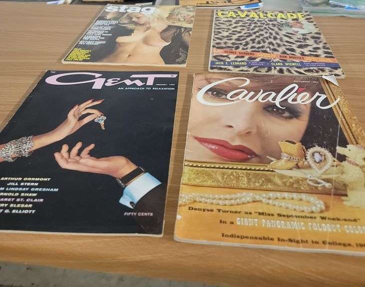 4 Magazines for men. Stag, Gent, Cavalier, Cavalcade. - Advantage Auction