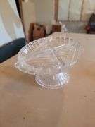 Crystal footed relish dish - Advantage Auction