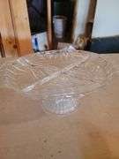 Crystal footed relish dish - Advantage Auction