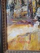 Vintage oil painting outdoor eating lunch By J Howell - Advantage Auction