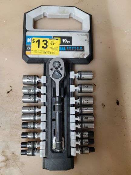 Kobalt Universal 19pc set standard & Metric mechanics tool set ...