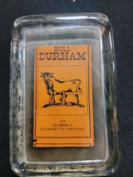 Bill Durham cigerette papers in glass - Advantage Auction