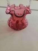 Vintage Fenton cranberry dot dish - Advantage Auction