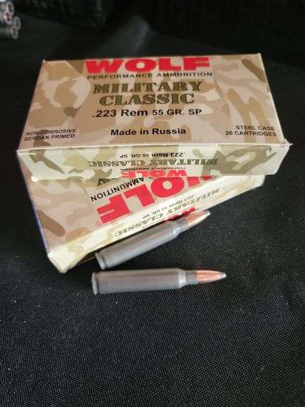 Wolf performance ammunition military classic .223 REM 55 grain SP two ...