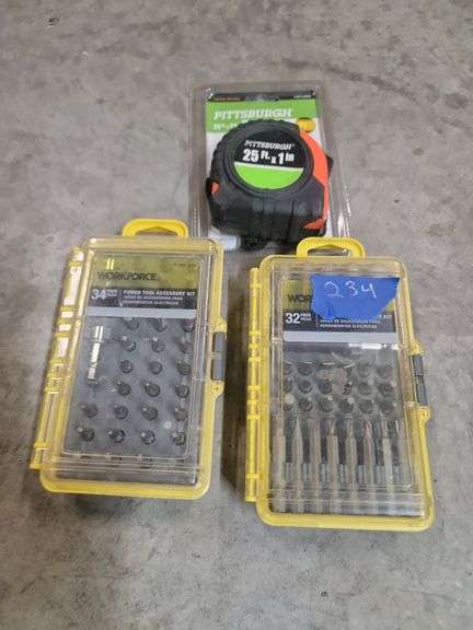 Workforce tool sets, new Pittsburg tape measure - Advantage Auction