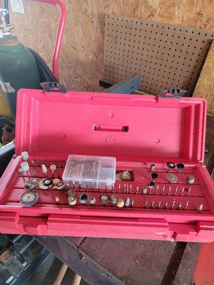 Red Tool Kit with Rotary Tool and Accessories - Advantage Auction