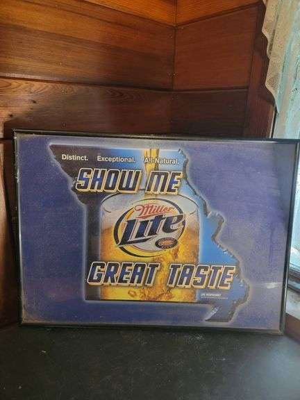 Miller Lite ‘Show Me Great Taste’ Framed Advertisement - Advantage Auction