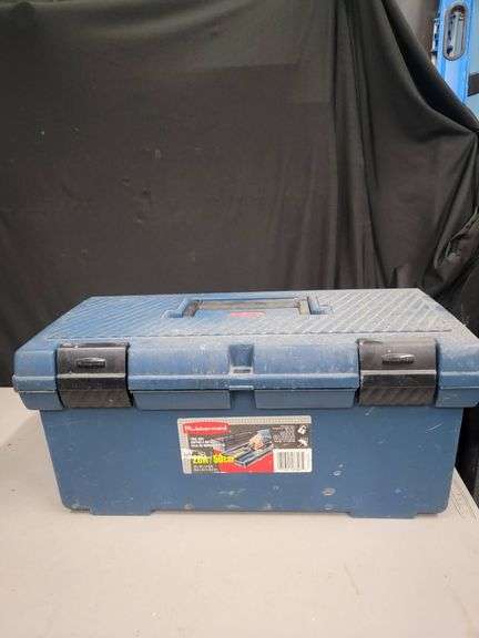 Blue Plastic Tool Box with Removable Tray - Advantage Auction