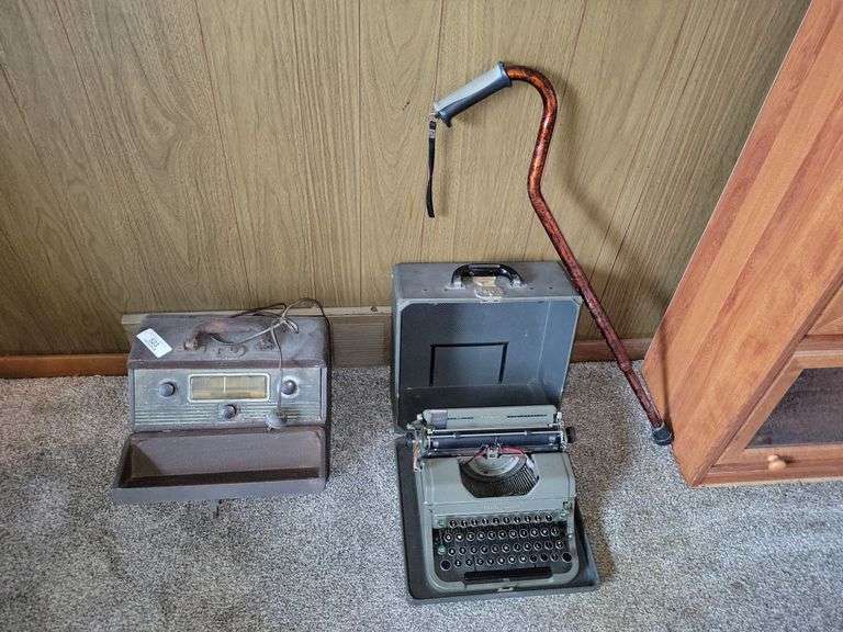 Vintage Sentinel Radio, Champion Typewriter, Cane - Baer Auctioneers ...