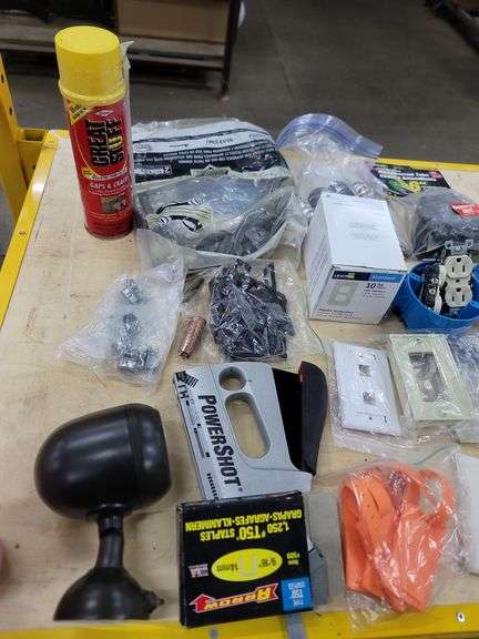 3 Boxes of Hardware-Switch Plates-Stapler & Staples- Outlets- Switches ...