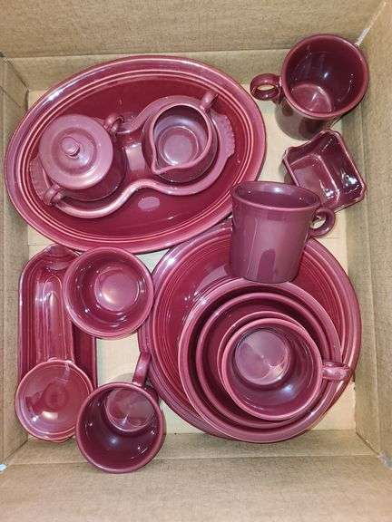Claret Fiesta Ware(18pcs) - Baer Auctioneers - Realty, LLC