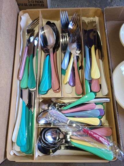 Multi-Colored Fiesta Ware Flatware (71pcs) - Baer Auctioneers - Realty, LLC