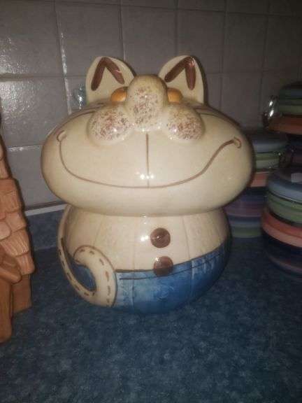 Vintage Happy Pants Kitty Cat Cookie Jar - Baer Auctioneers - Realty, LLC