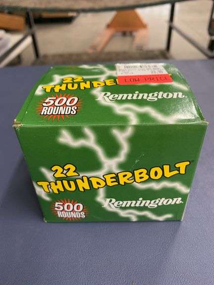 500 Round Box Remington 22 LR Thunderbolt - Baer Auctioneers - Realty, LLC
