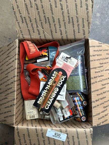 Box Of Sliding Window Adapters, Ammo Belts, Otis Brushes, And Cleaning ...