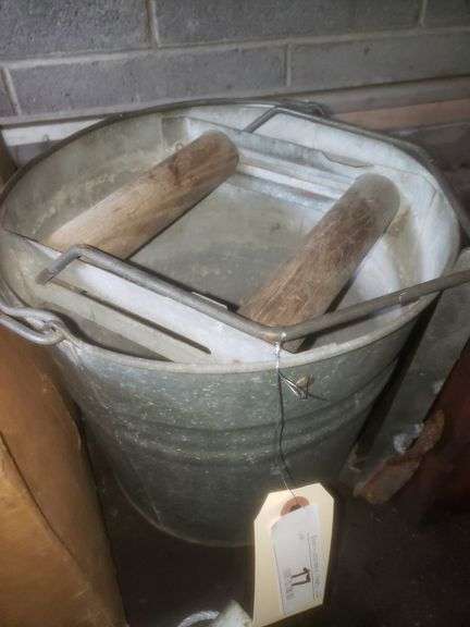 Vintage Bee Smoker And Galvanized Metal Mop Bucket - Baer Auctioneers ...