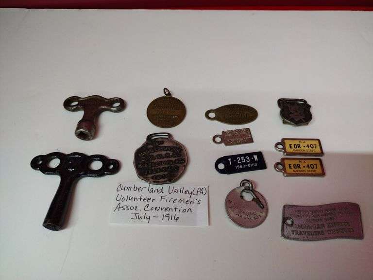 Key Fob Medallions, Clock Keys - Baer Auctioneers - Realty, LLC
